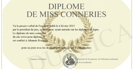 diplome de miss conneries
