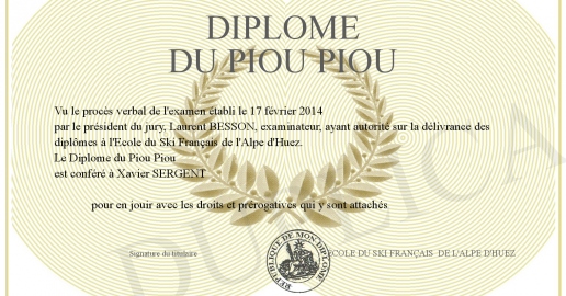 Diplome du Piou Piou