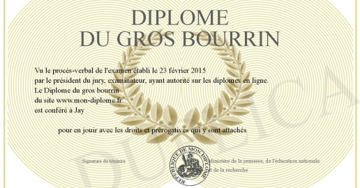 Diplome du gros bourrin