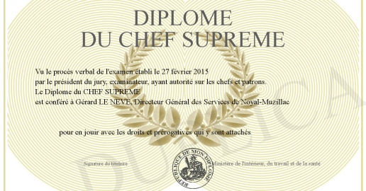Diplome du CHEF SUPREME