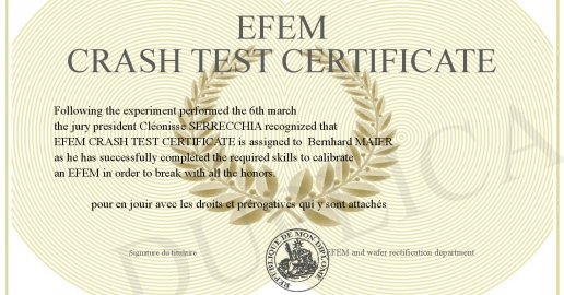 EFEM CRASH TEST CERTIFICATE