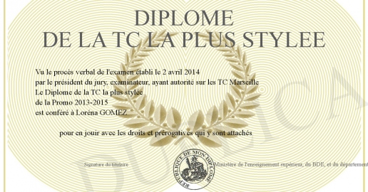 Diplome de la TC la plus stylee