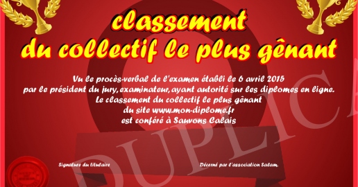 classement du collectif le plus genant