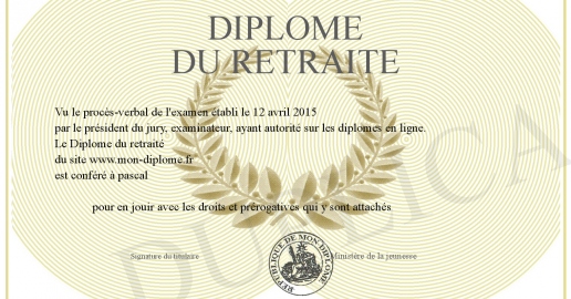 Diplome du retraite