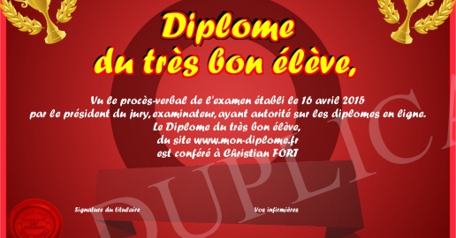 Diplome du tres bon eleve