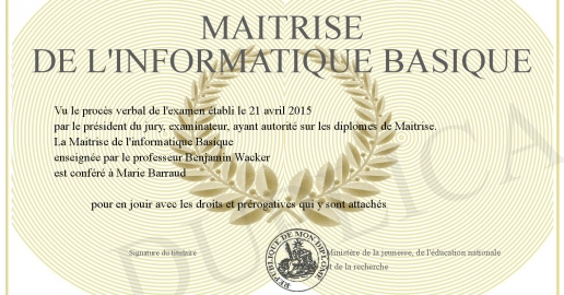 Maitrise de l informatique Basique