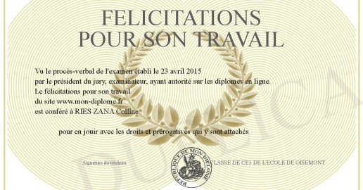 felicitations pour son travail