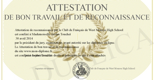 Certificat De Bon Travail Imprimable