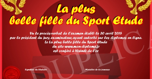 La plus belle fille du Sport Etude