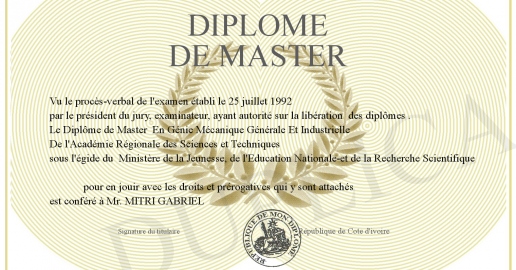 Diplome de Master