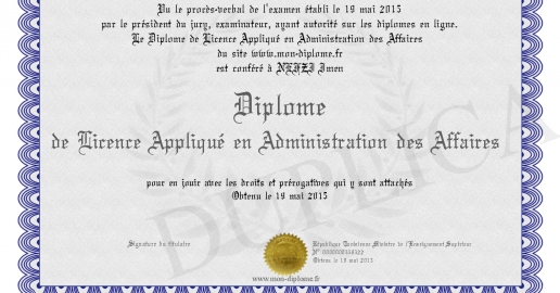 Diplome de Licence Applique en Administration des Affaires
