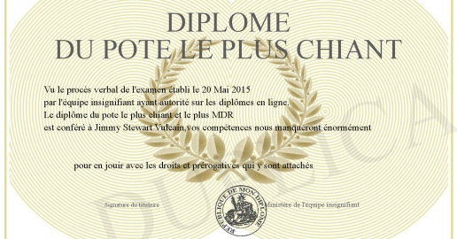 Diplome du pote le plus chiant