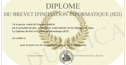 Diplome du Brevet d Initiation Informatique (B2I)