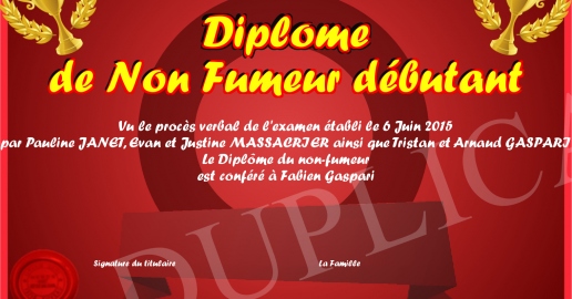 Diplome de Non Fumeur debutant