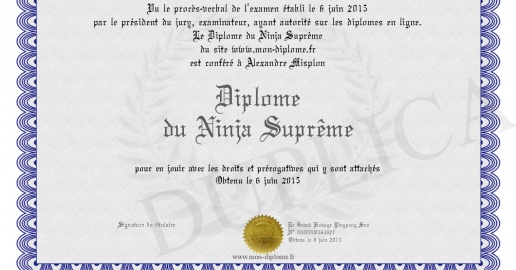 Diplome du Ninja Supreme