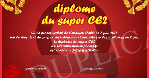 diplome du super CE2