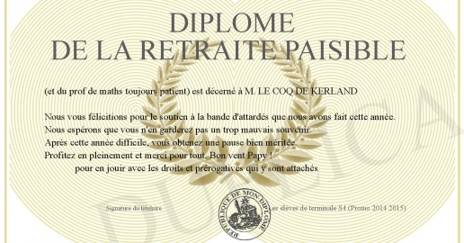 Diplome de la retraite paisible