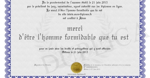 merci d etre l homme formidable que tu est