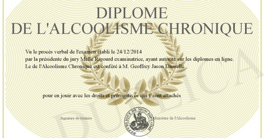 Diplome de l Alcoolisme Chronique
