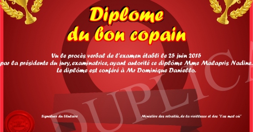 Diplome du bon copain