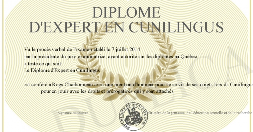 Diplome d Expert en Cunilingus