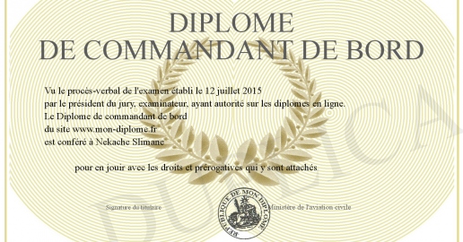 Diplome de commandant de bord