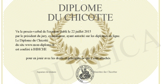 Diplome du Chicotte