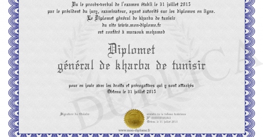 Diplomet general de kharba de tunisir