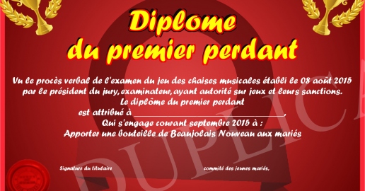 Diplome du premier perdant