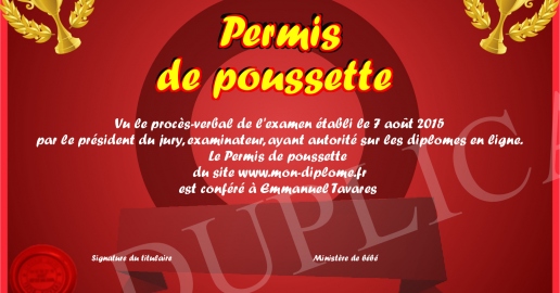 Permis de poussette