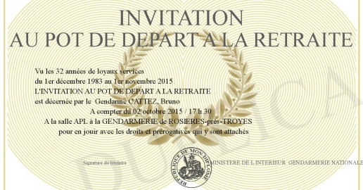INVITATION AU POT DE DEPART A LA RETRAITE
