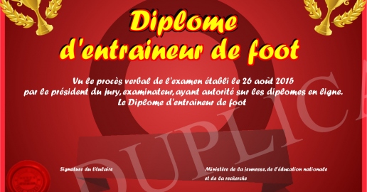 Diplome d entraineur de foot