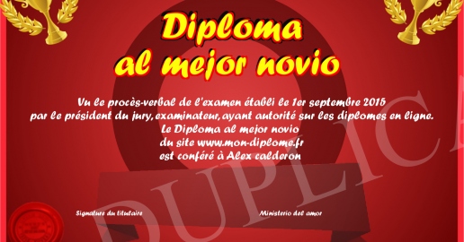 Diploma al mejor novio