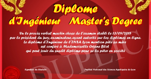Diplome d Ingenieur Master s Degree