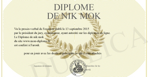 Diplome de nik mok