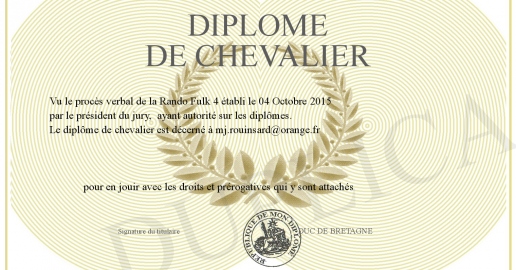 Diplome de Chevalier