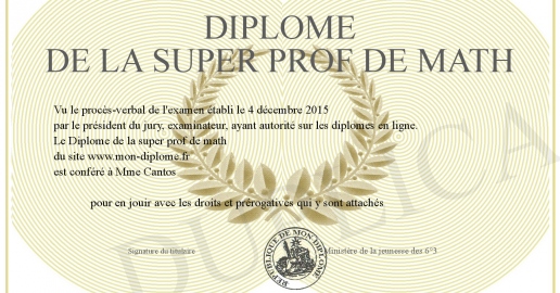 Diplome de la super prof de math