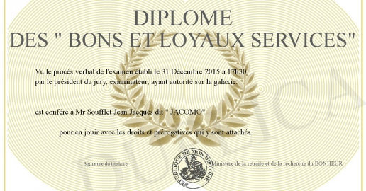 Diplome des - BONS ET LOYAUX SERVICES-