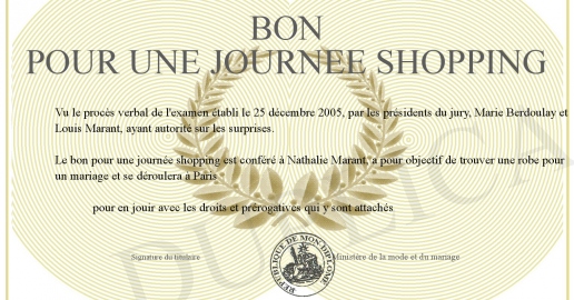 bon pour une journee shopping