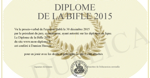 Diplome de la Bifle 2015
