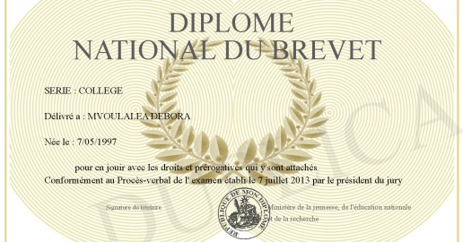 Diplome NATIONAL DU BREVET