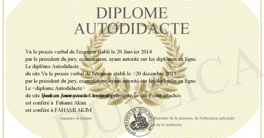 Diplome AUTODIDACTE