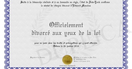 Officielement divorce aux yeux de la loi