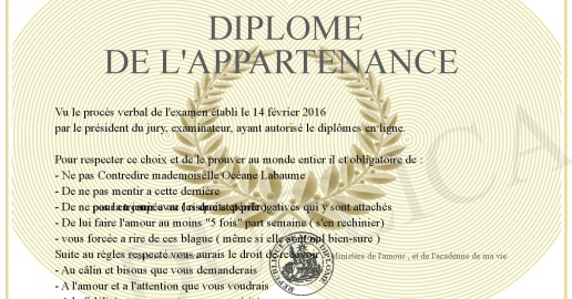 Diplome de l appartenance