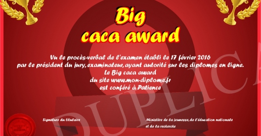 Big caca award