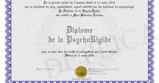 Diplome de la PsychoRigide