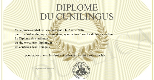 Diplome du cunilingus