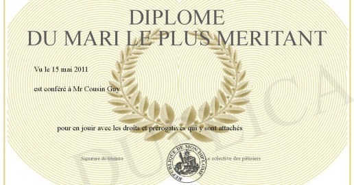 Diplome du mari le plus meritant