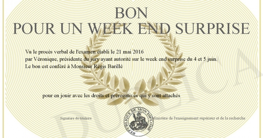 Bon pour un week end surprise