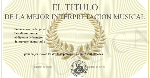 el titulo de la mejor interpretacion musical